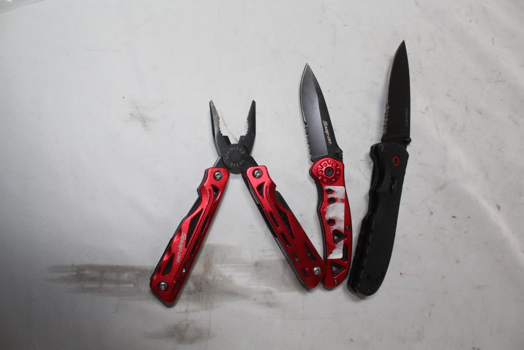 Coast, Snap-on Folding Blade Knives And Multi-tool 3 Pieces | Property Room