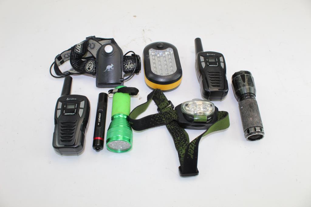 Cobra Radios & Assorted Flashlights; 7 Pieces | Property Room