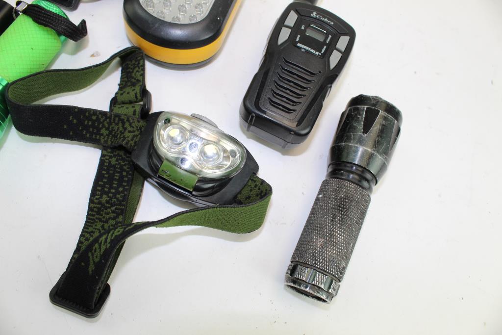 Cobra Radios & Assorted Flashlights; 7 Pieces | Property Room