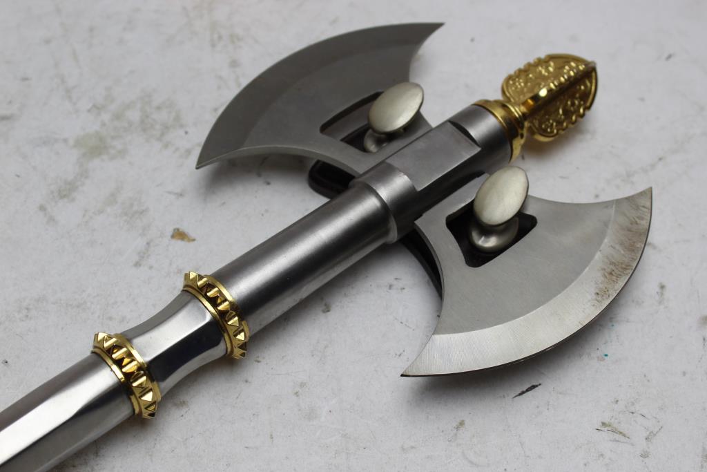 Collector's Double Blade Axe With Wall Mount | Property Room