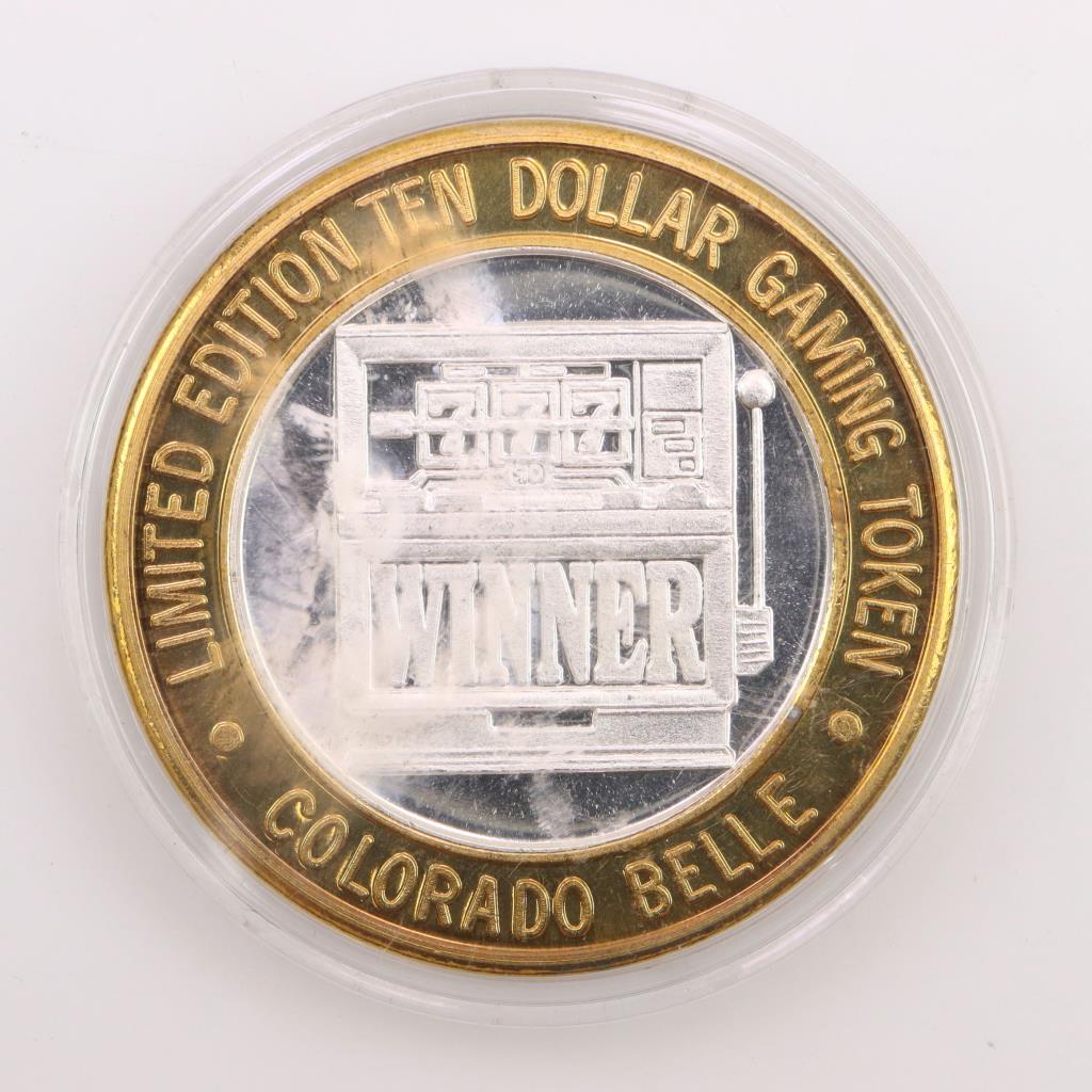 Colorado Belle Fine Silver Limited Edition Ten Dollar Gaming Token ...