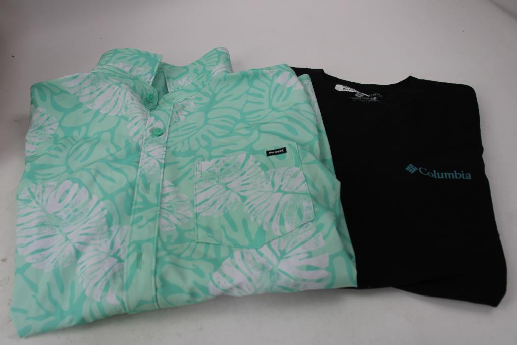 Columbia, Hurley,Moncler Shirts 4 Pieces | Property Room