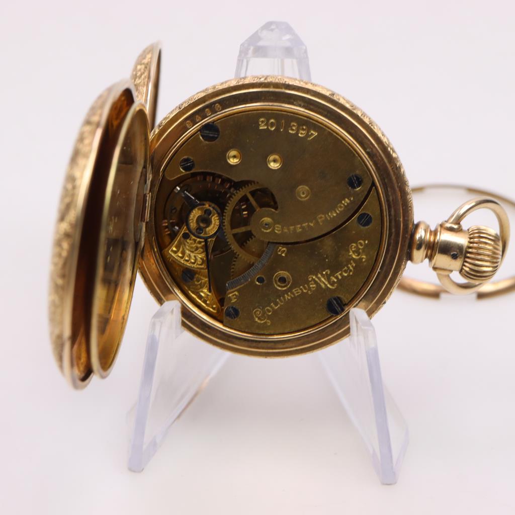 Columbus Watch Co. 14kt GP Pocket Watch | Property Room