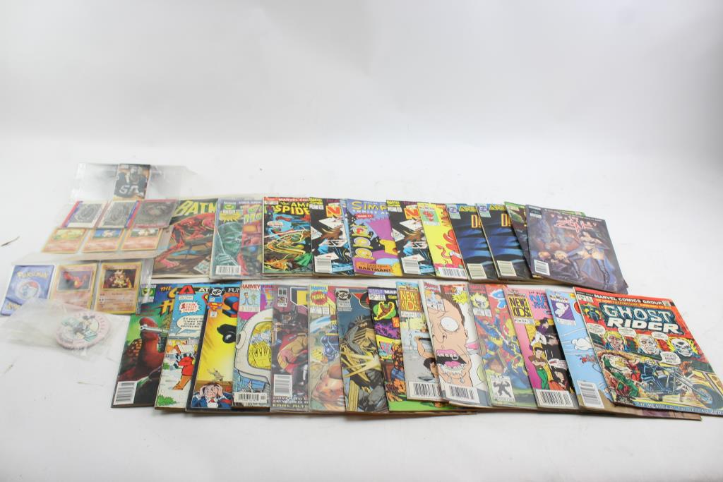 Comics, Disneyland 60 Year Mickey Mouse Pin, & Pokemon Cards; 10 ...
