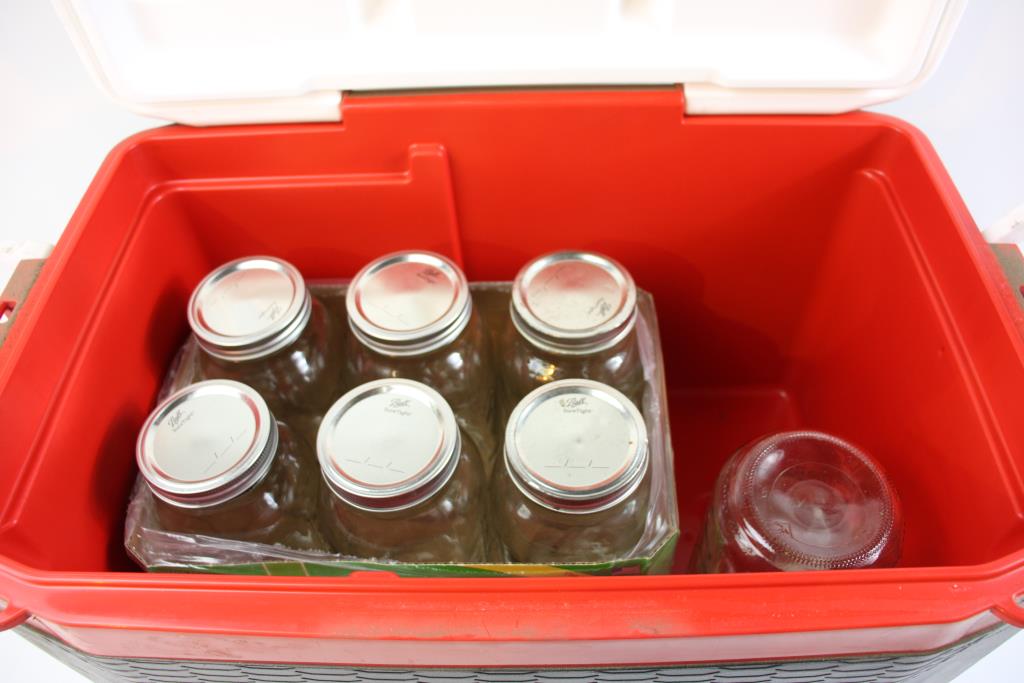 Cooler With Mason Jars, 5+ Pieces | Property Room