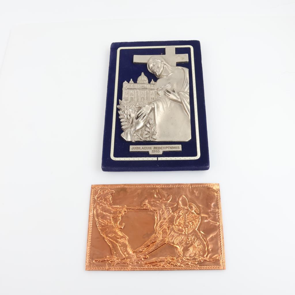 Copper Postcard And Pewter Plaque Display | Property Room