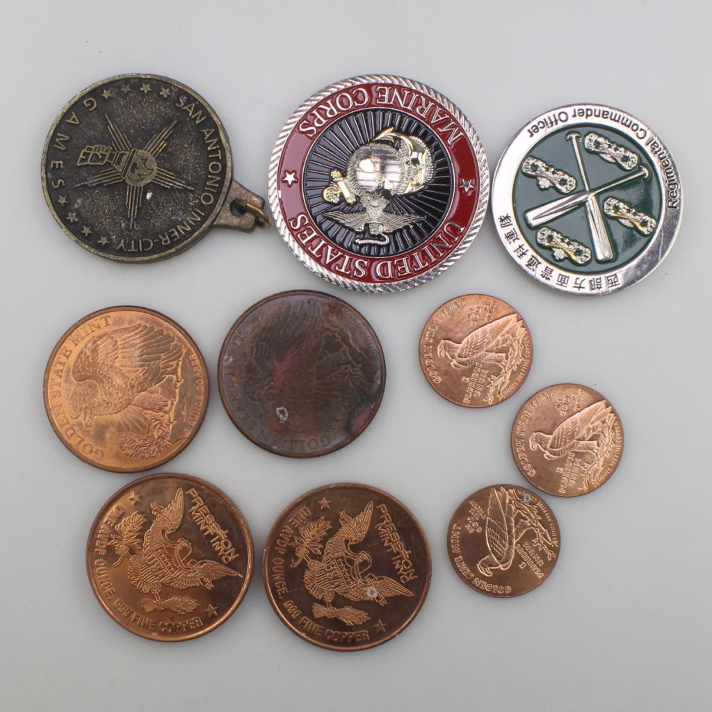 Copper Rounds And Challenge Tokens | Property Room