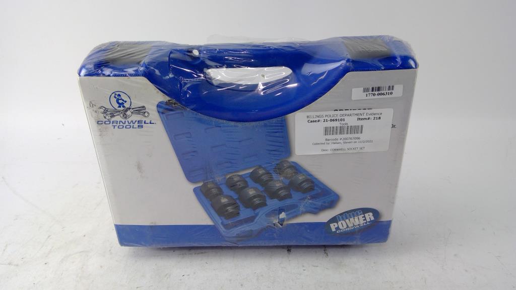 Cornwell Tools 8 Pc. Blue Power Impact Socet Set, CBPI58ST | Property Room