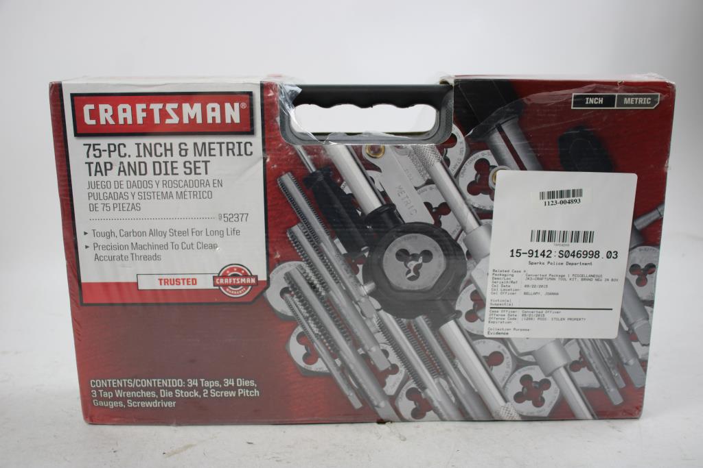 Craftsman 75-inch & Metric Tap And Die Set | Property Room