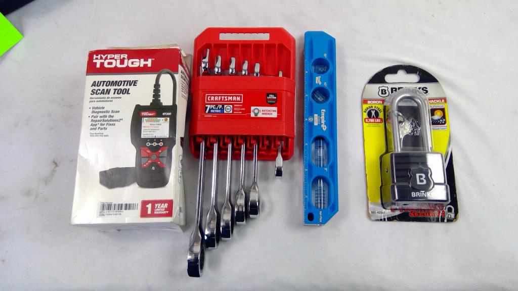 Craftsman Wrench Set, Hyper Tough Automotive Scan Tool, And More, 4 ...