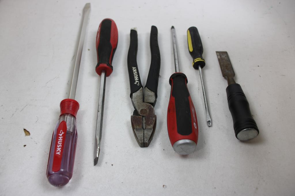 Crescent Indexing Flat Pry Bar, Husky Pliers, Milwaukee Flathead ...