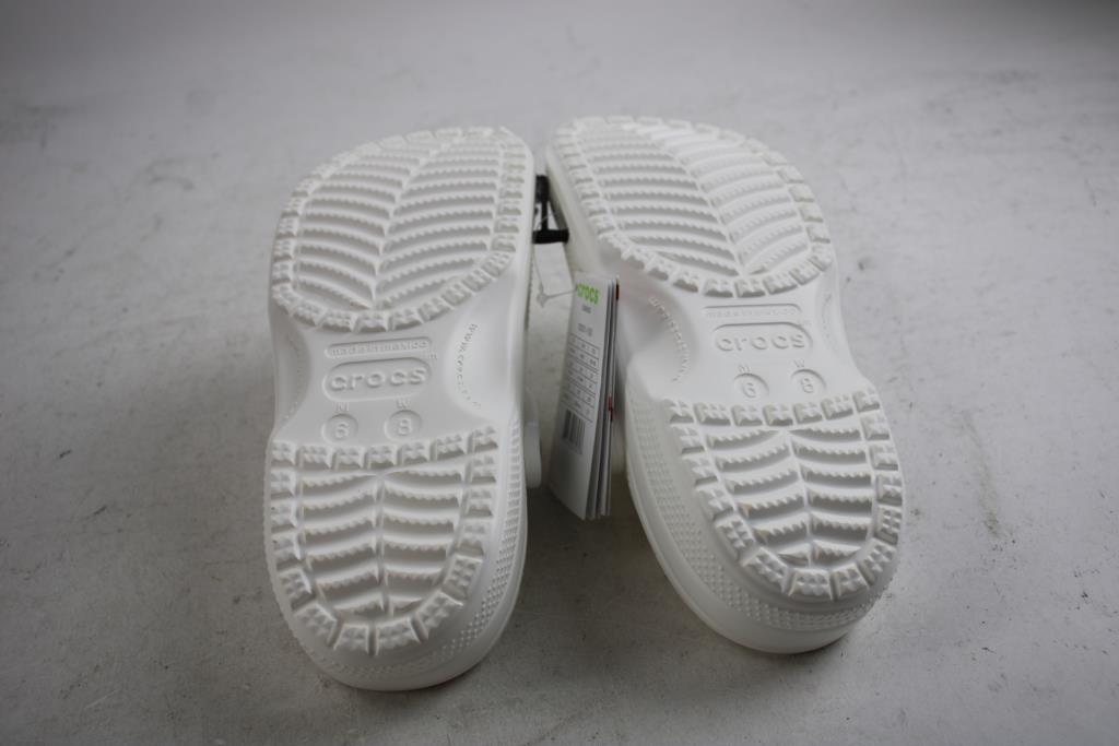 Crocs Unisex Clogs, Size M6/W8, White | Property Room