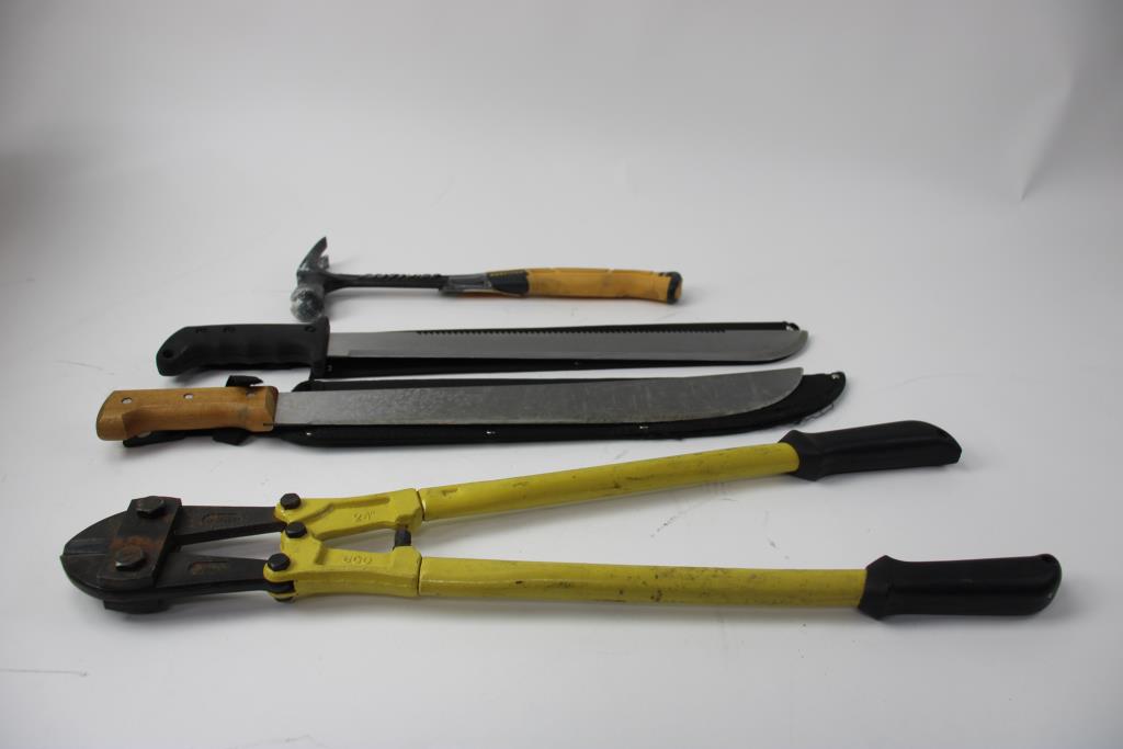 Cutter, Hammer, Machete, 4 Pieces | Property Room