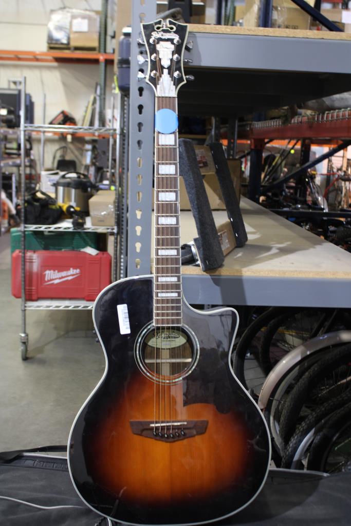 D' Angelico New York Premier Acoustic-Electric Guitar Ice Tea Burst ...