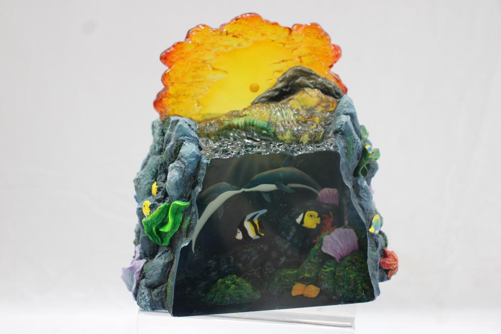 Dakin Collection Kissing Dolphins Reef Sunset Ocean Fish Sculpture ...