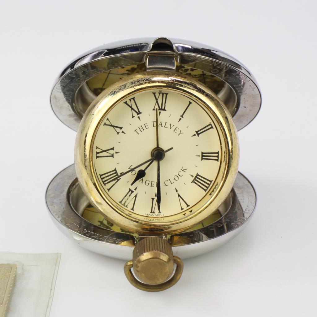 Dalvey Voyager Clock And Gold Foil Stamp | Property Room
