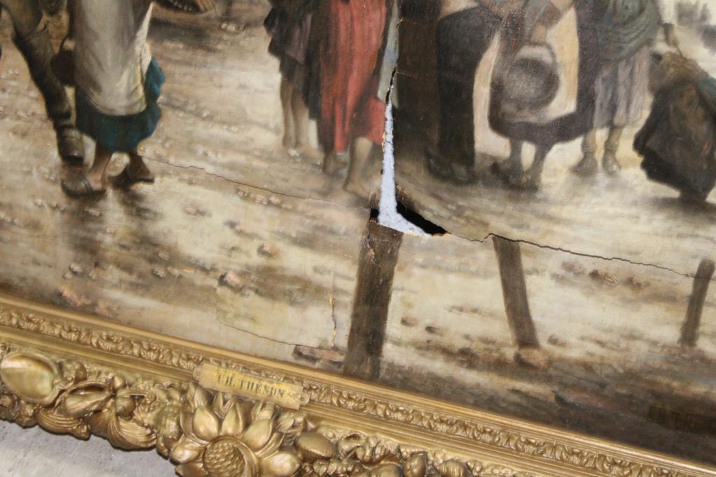 Damaged Painting In Ornate Frame | Property Room