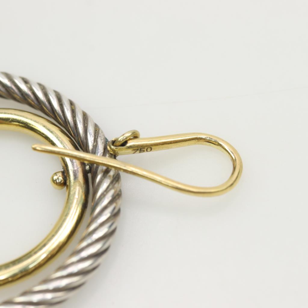 David Yurman Sterling Silver & 18kt Gold Dangle Hoop Earring | Property ...