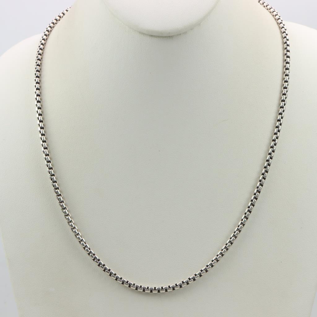 David Yurman Sterling Silver Box Chain Necklace | Property Room