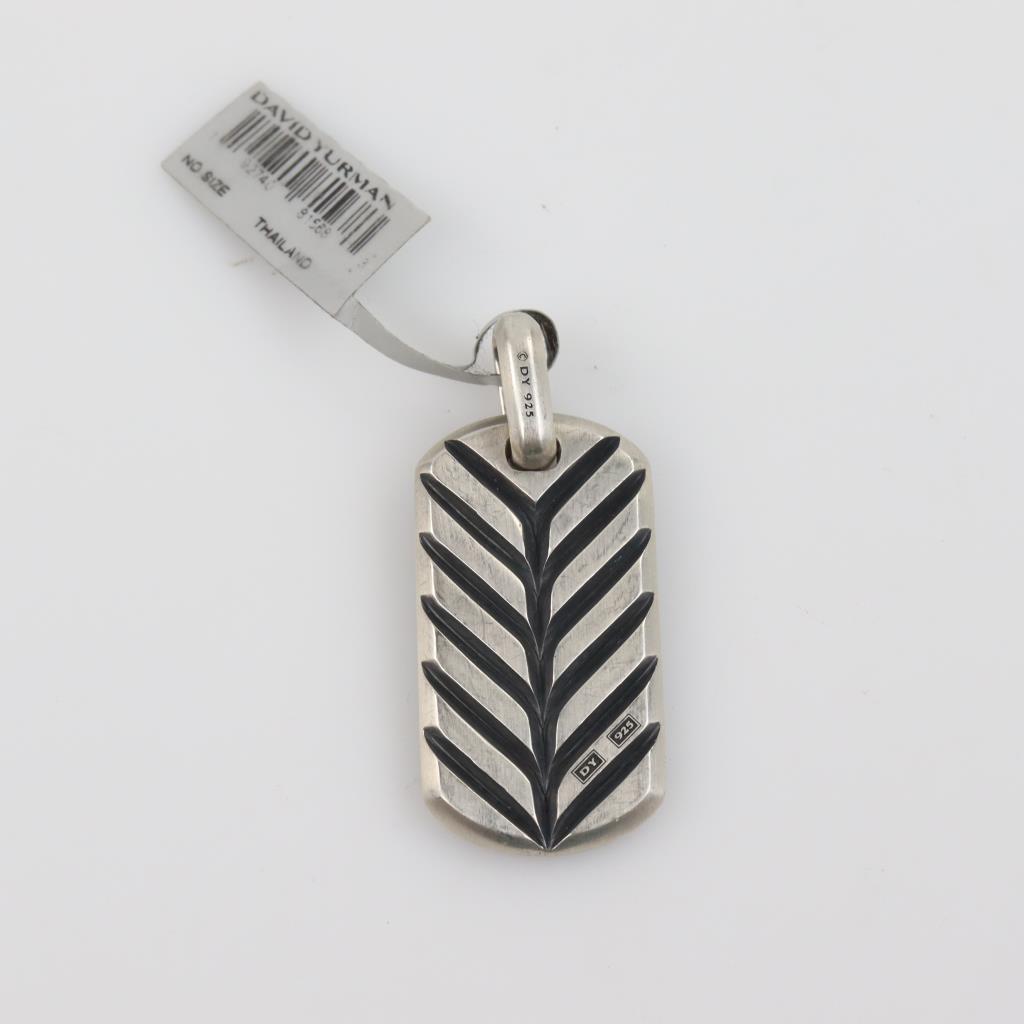 David Yurman Sterling Silver Streamline Pave Chevron Tag Pendant ...