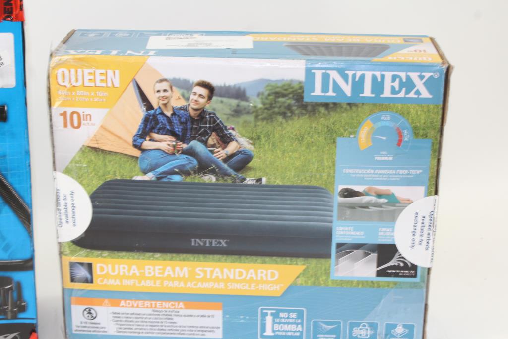 Dbx Dual Action Hand Pump And Intex 10" Queen Standard Durabeam Airbed ...