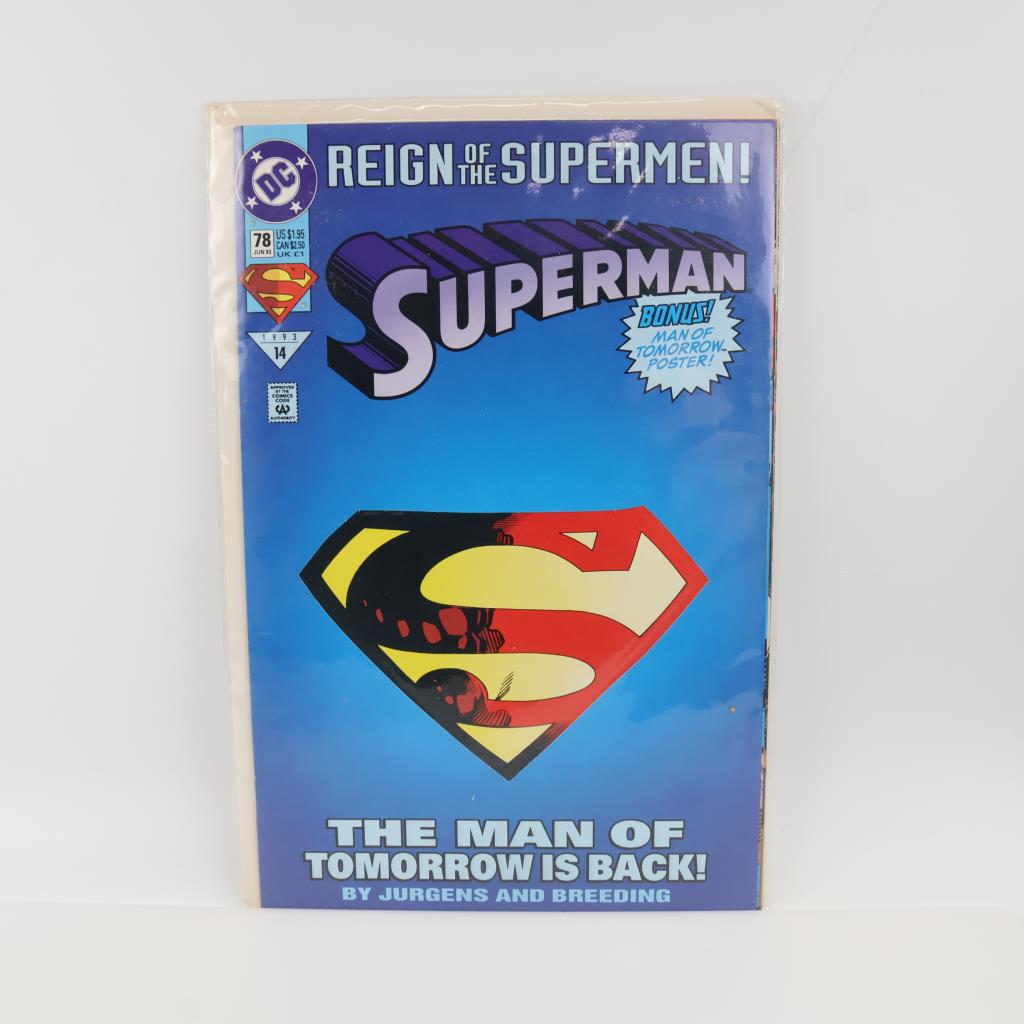 DC Superman In Action Comics #78, "The Man Of Tomorrow Is Back", Center ...
