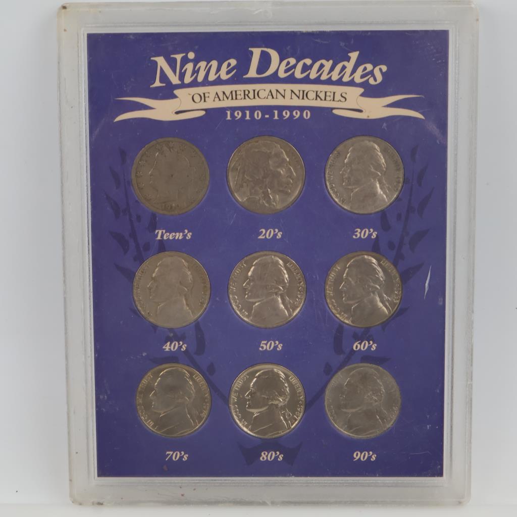 Decades Of American Nickels Set; 9 Pieces | Property Room