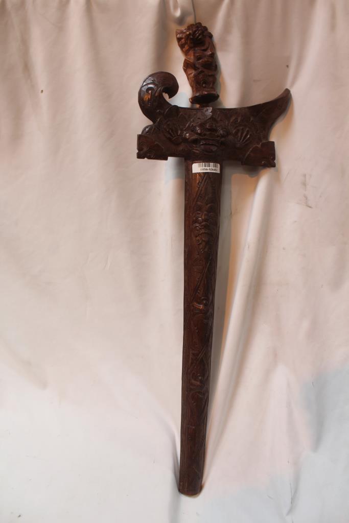 Decorative Sword With Wooden Handle And Sheath, Brand Unknown ...