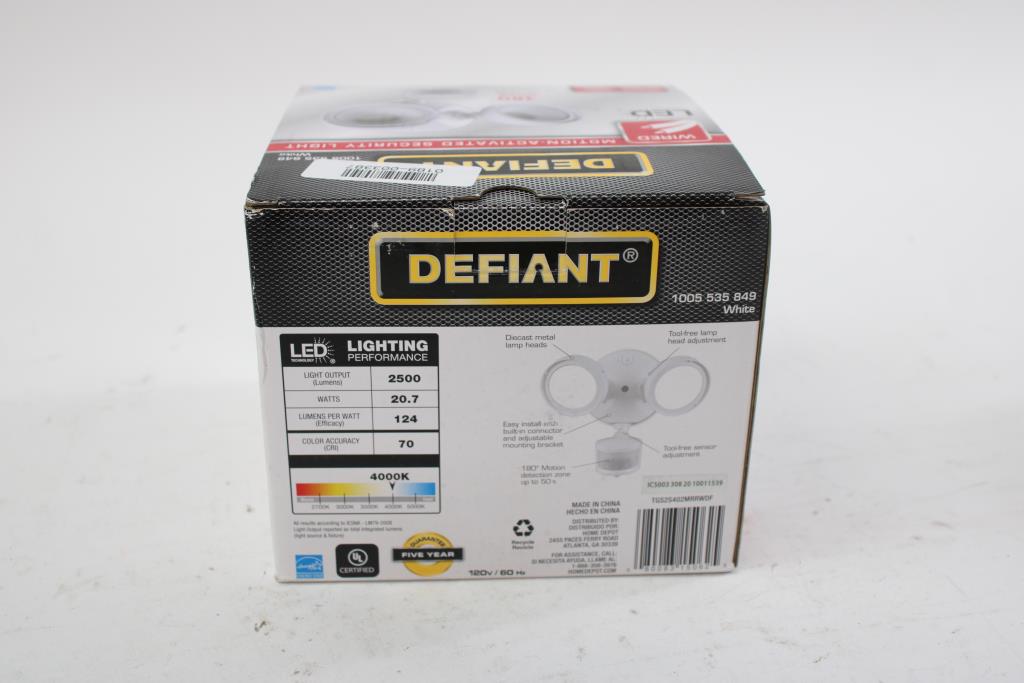 DEFIANT 180° Motion Activated Round Outdoor Integrated Twin-Head ...