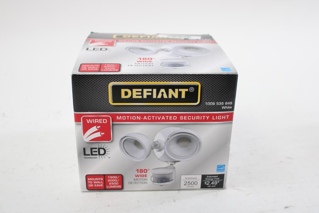DEFIANT 180° Motion Activated Round Outdoor Integrated Twin-Head ...