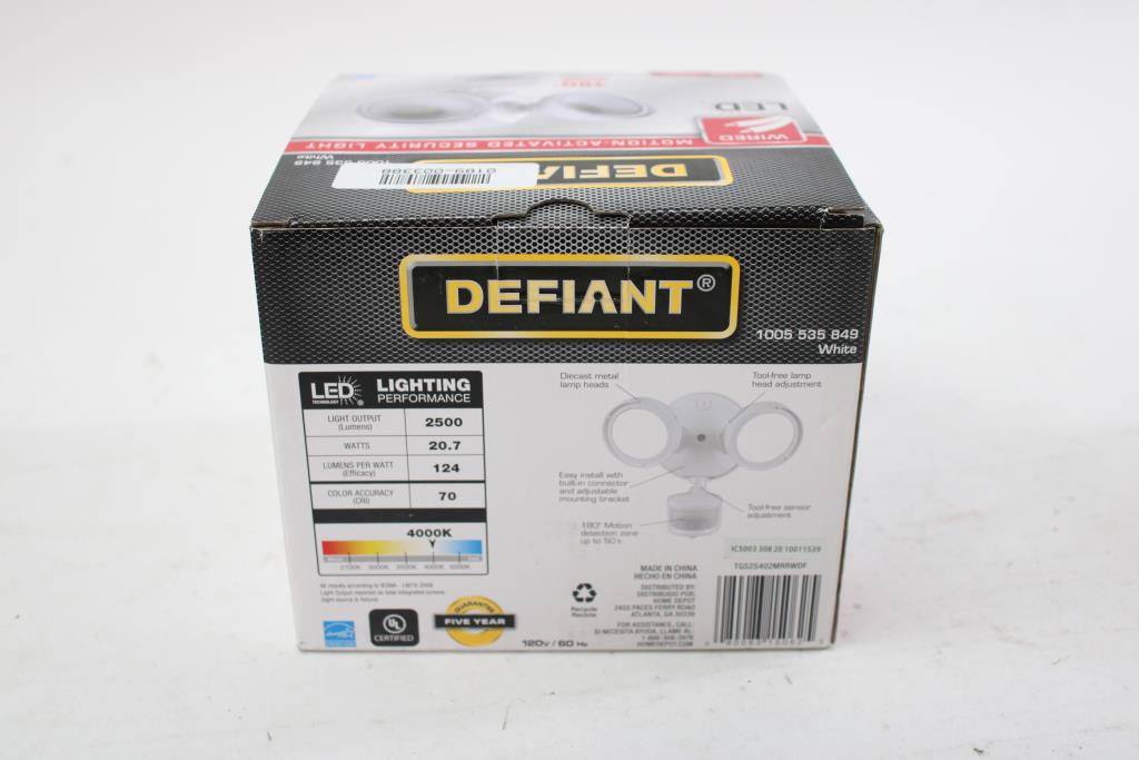 DEFIANT 180° Motion Activated Round Outdoor Integrated Twin-Head ...