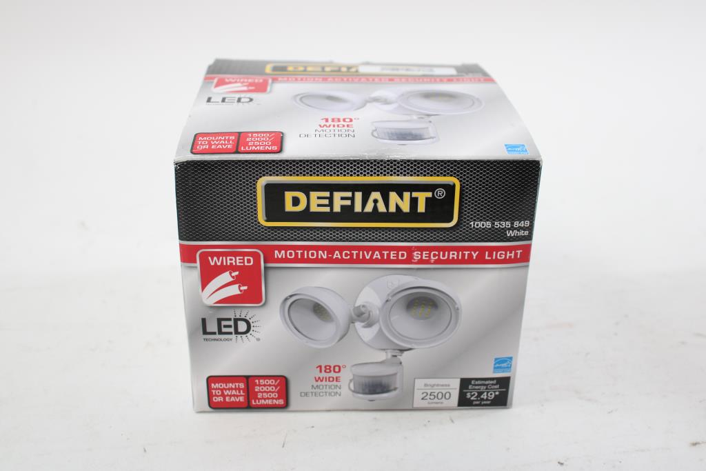 DEFIANT 180° Motion Activated Round Outdoor Integrated Twin-Head ...