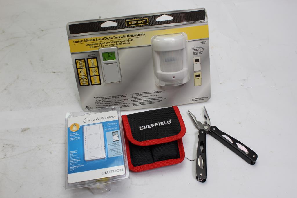 Defiant Motion Sensor, Caseta Wireless Dimmer, Sheffield Multi-tool 3 ...
