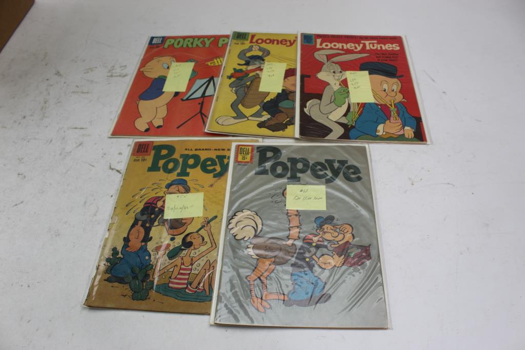 Dell Comics: Popeye, Looney Tunes, Porky Pig: 5 Comics | Property Room