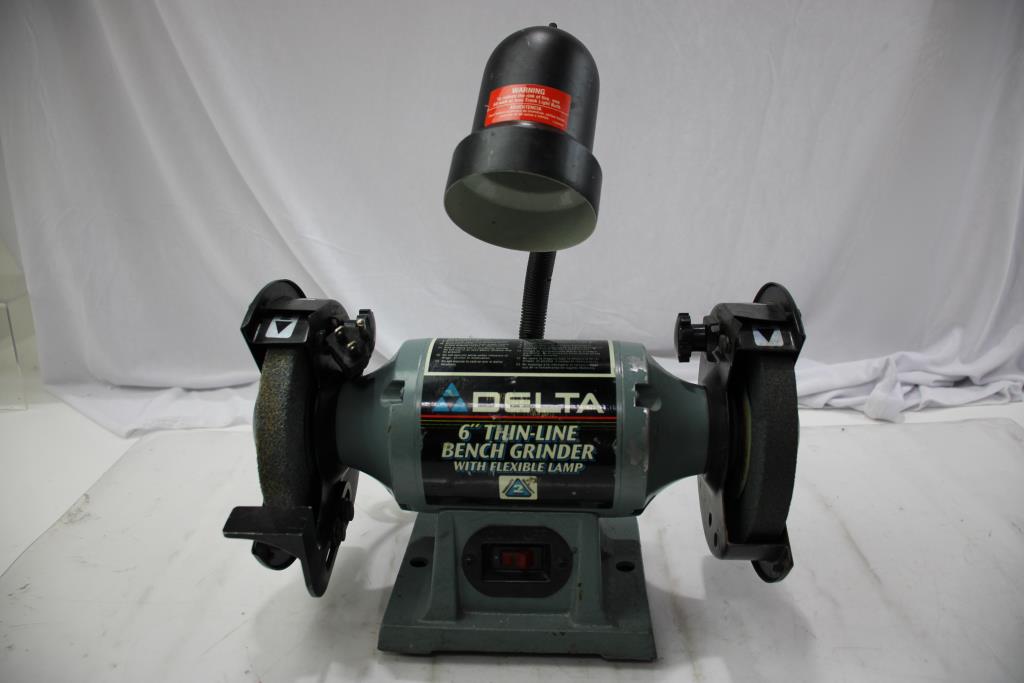 Delta 6" Thin Line Bench Grinder With Flexiable Lamp | Property Room