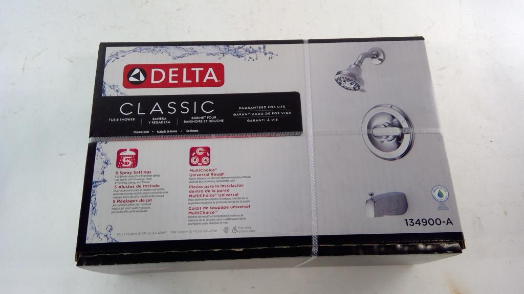 Delta Classic Tub Shower Rough And Trim Shower Set | Property Room