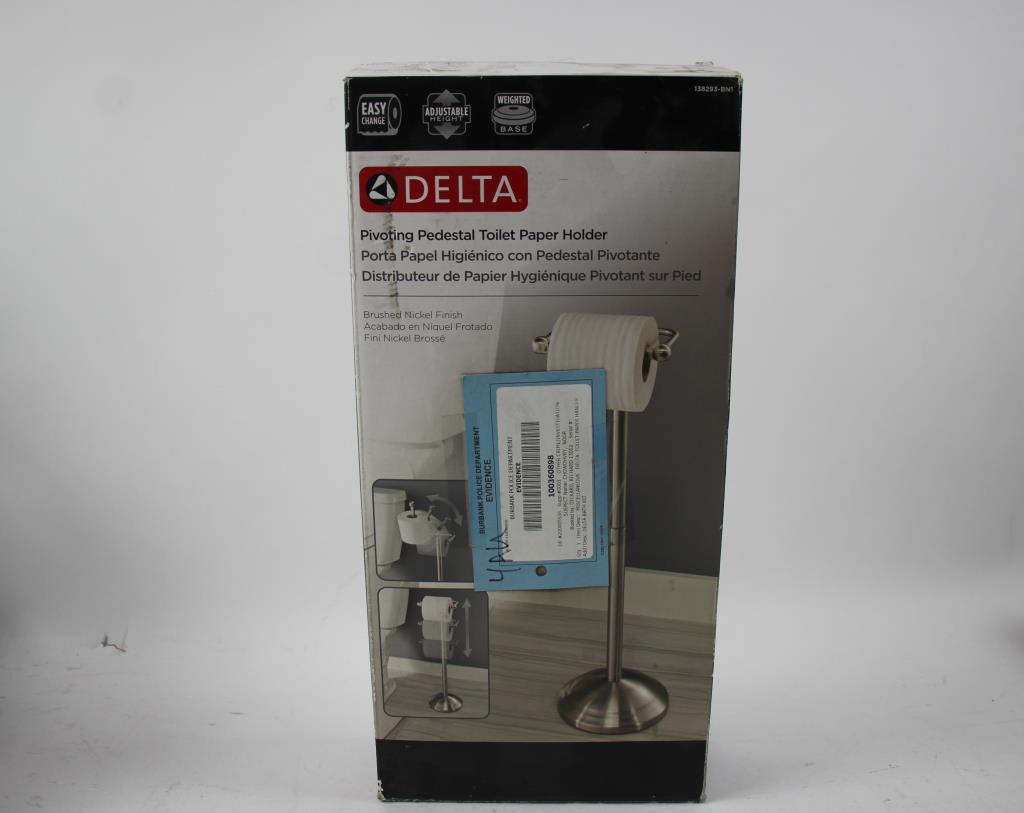 Delta Pivoting Pedestal Toilet Paper Holder, 138293-BN1 | Property Room