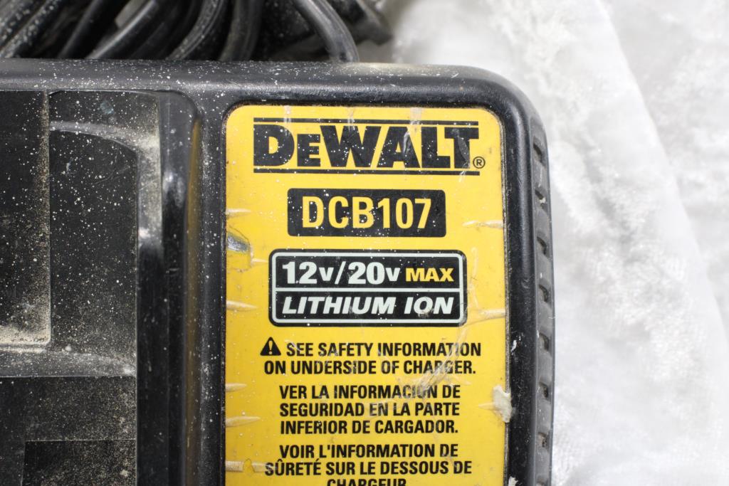 DeWalt 12V-20V Lithium Ion Battery Charger (Model DCB107) | Property Room