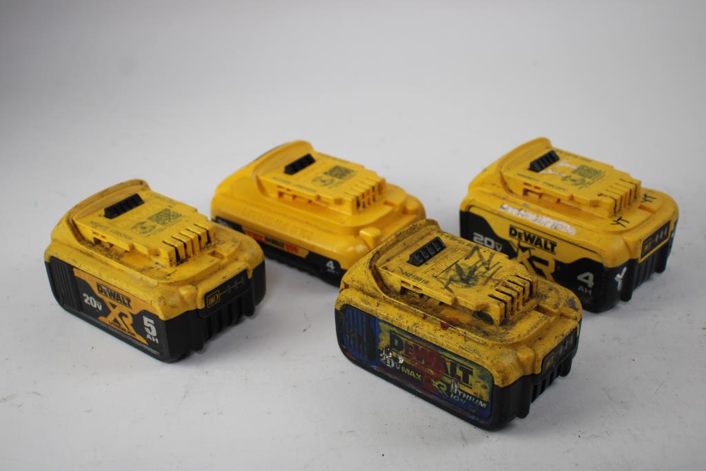 DeWalt 20V Battery Packs, 4 Pieces | Property Room