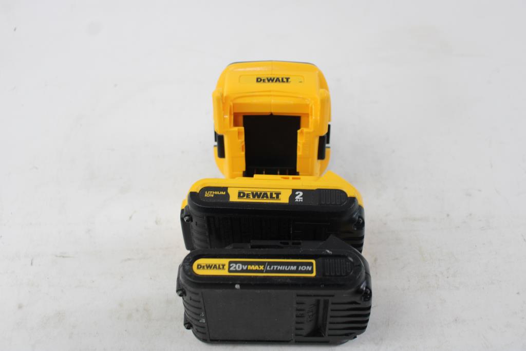 Dewalt 20V Battery Packs And Adapter, 3 Pieces | Property Room
