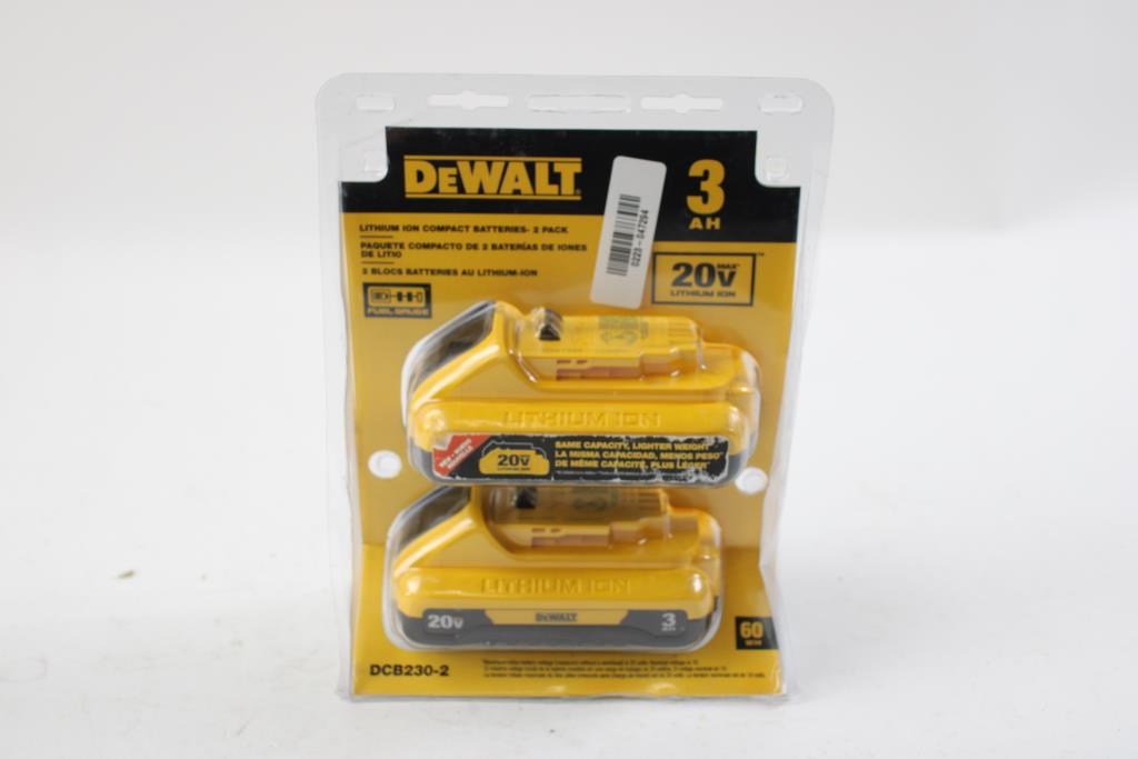 Dewalt 20v Compact Battery Packs, 2 Pieces | Property Room