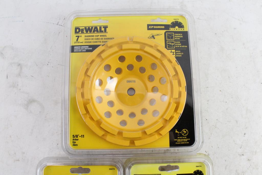 DeWalt 4.5" And 7" Diamond Cup Wheels, 2 Pieces | Property Room