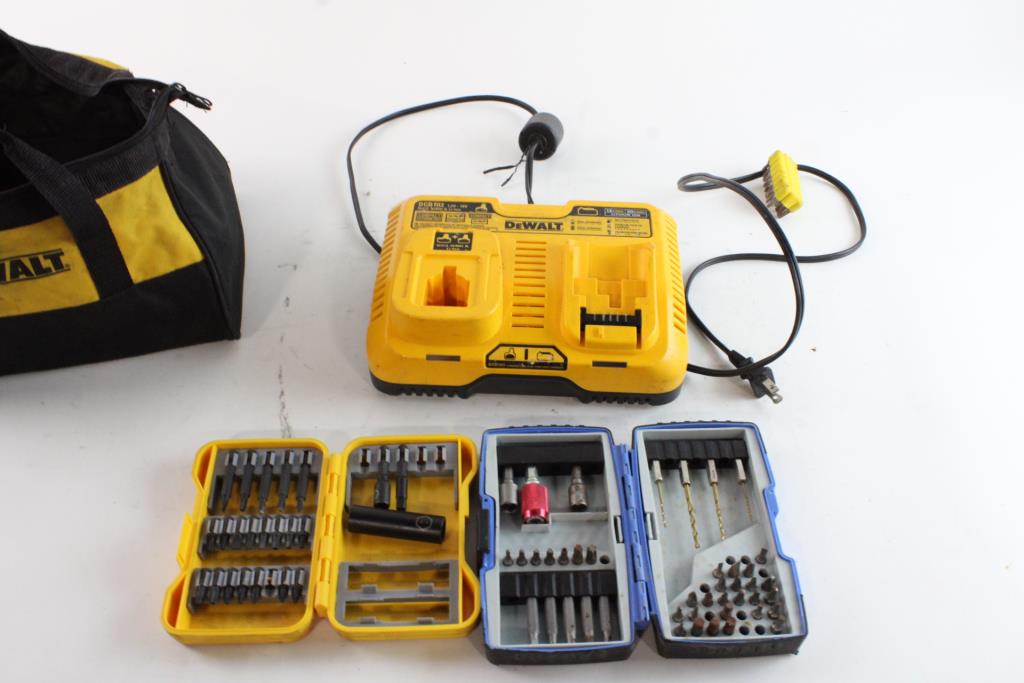DeWalt Battery Charger, DeWalt Bit Set, And More, 5+ Pieces | Property Room