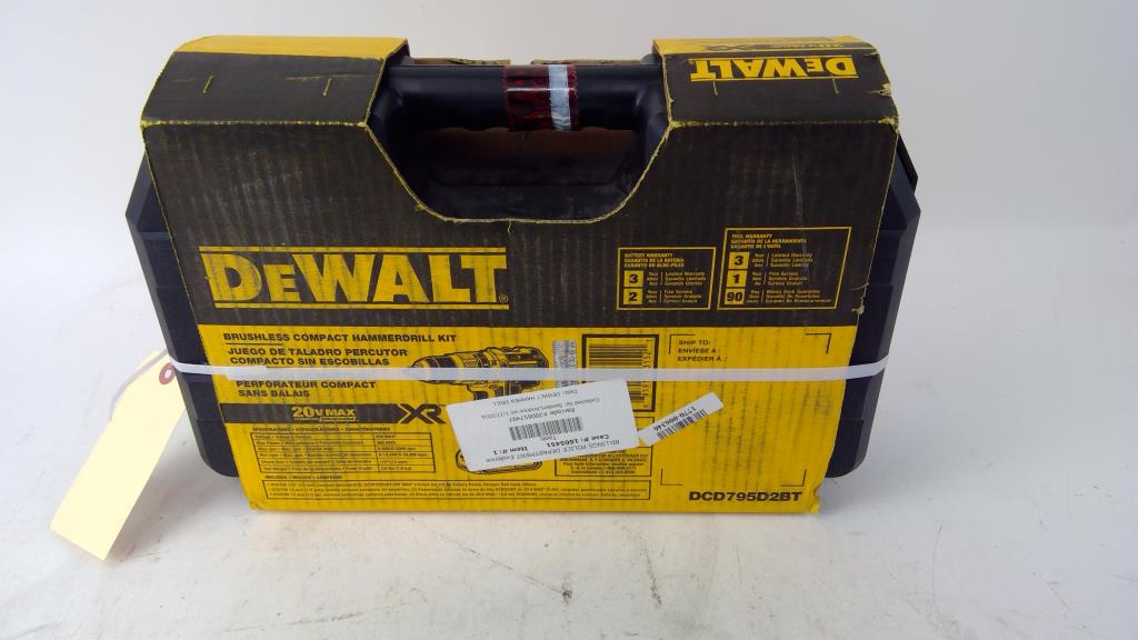 DeWalt Brushless Compact Hammerdrill Kit, DCD795D2BT | Property Room
