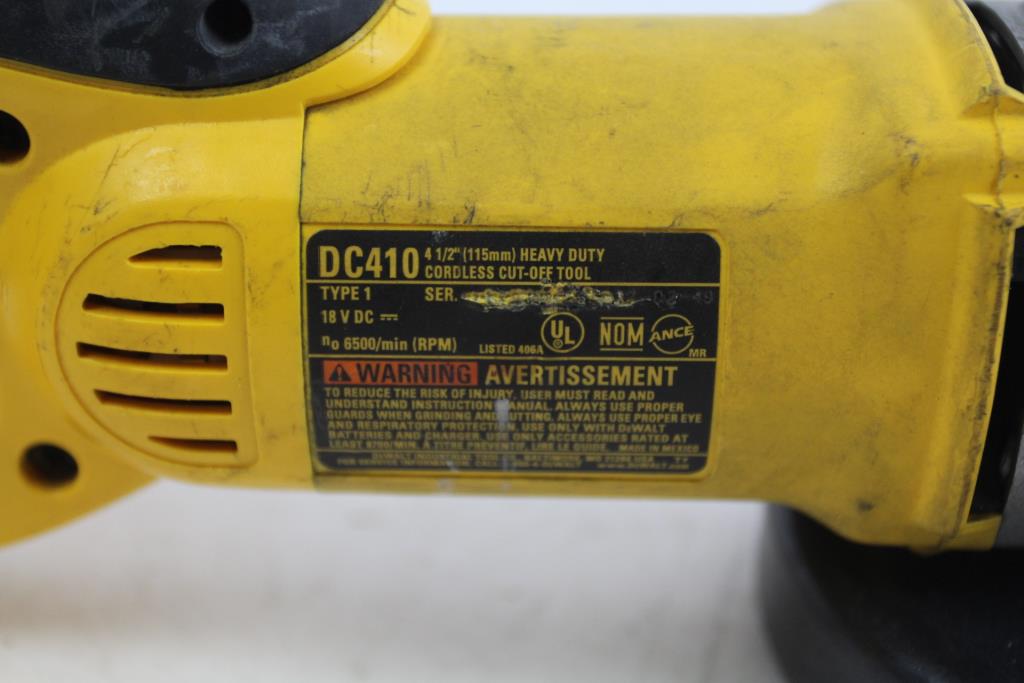 Dewalt DC410 Heavy Duty Cordless Cut-off Tool - NO RESALE VALUE ...