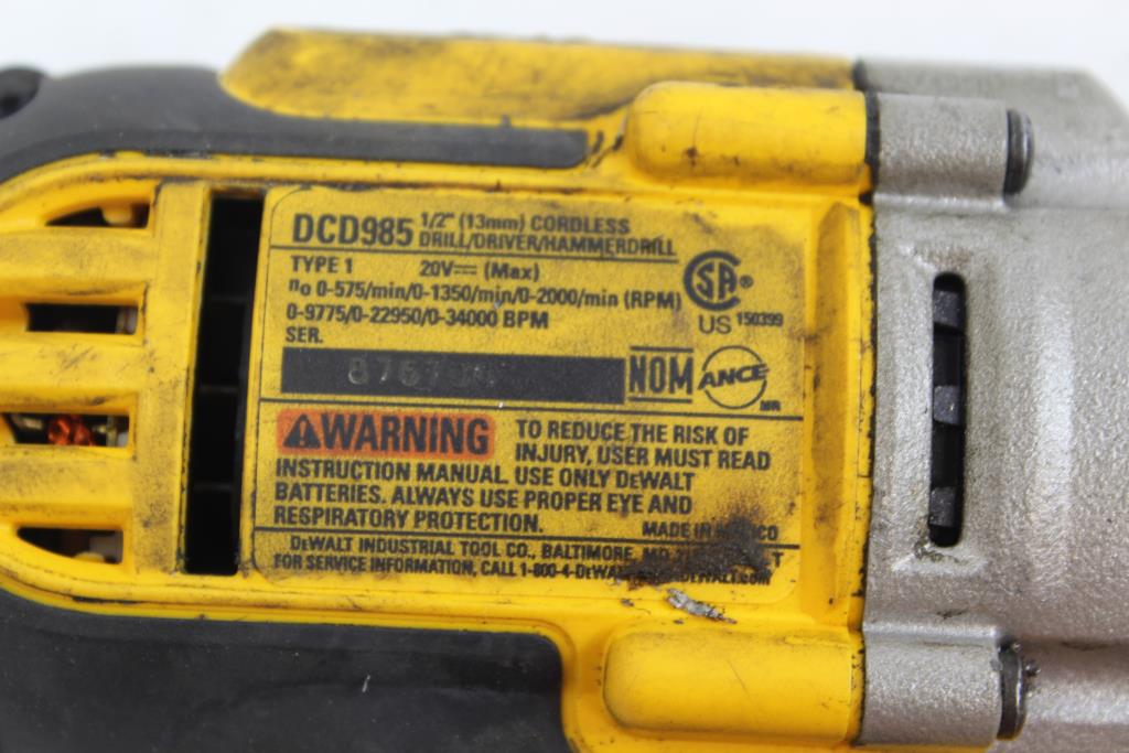 Dewalt DCD985 1/2" Cordless/Drill/Driver/Hammerdrill | Property Room