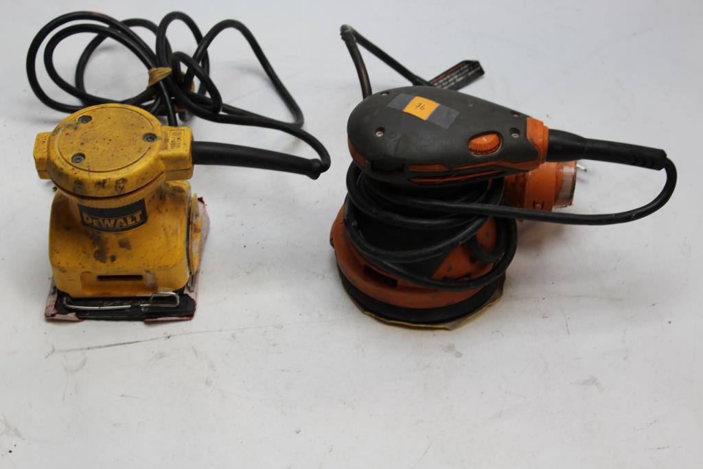 Dewalt Dw411 Palm Grip Sander, Ridgid R2601 Orbit Sander | Property Room