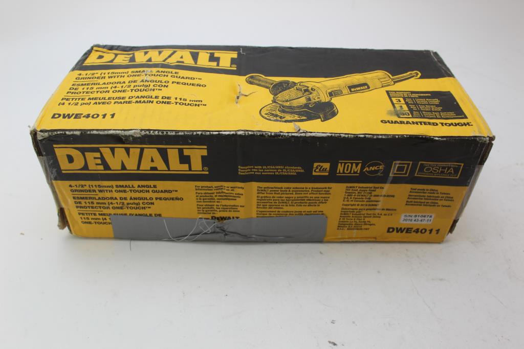 Dewalt Dwe4011 Small Angle Grinder W/One-touch Guard | Property Room