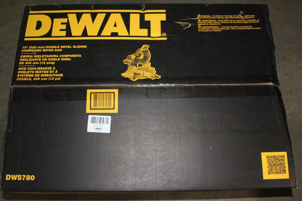 Dewalt DWS780 12" Double Bevel Sliding Miter Saw | Property Room