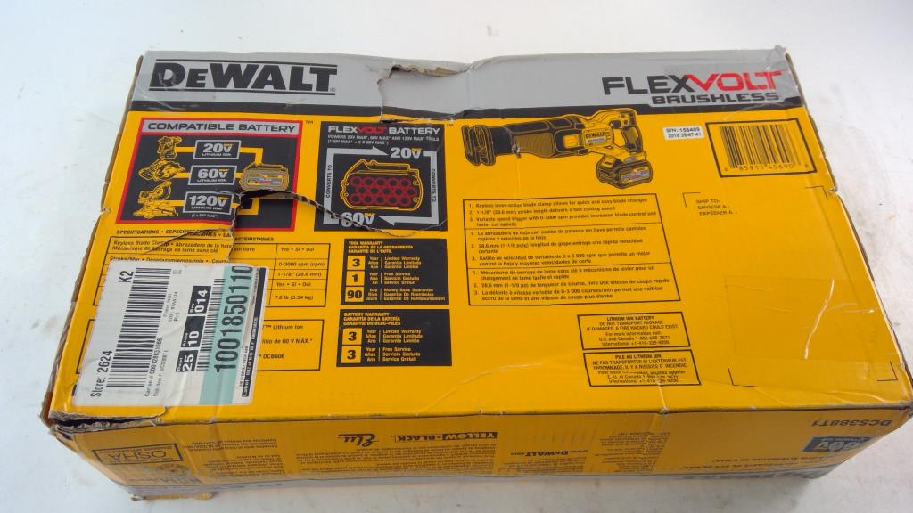 Dewalt Flexvolt Brushless Reciprocating Saw Kit | Property Room